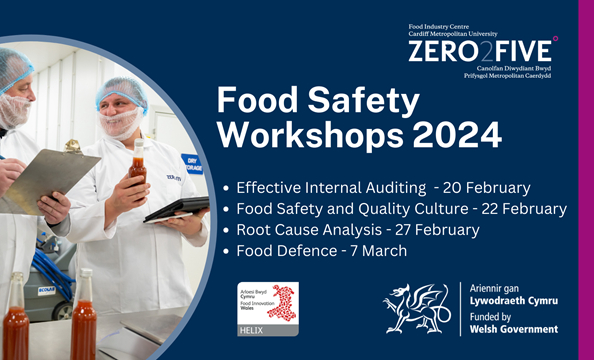 ZERO2FIVE Food Industry Centre to Host Food Safety Workshops for Welsh Businesses in 2024